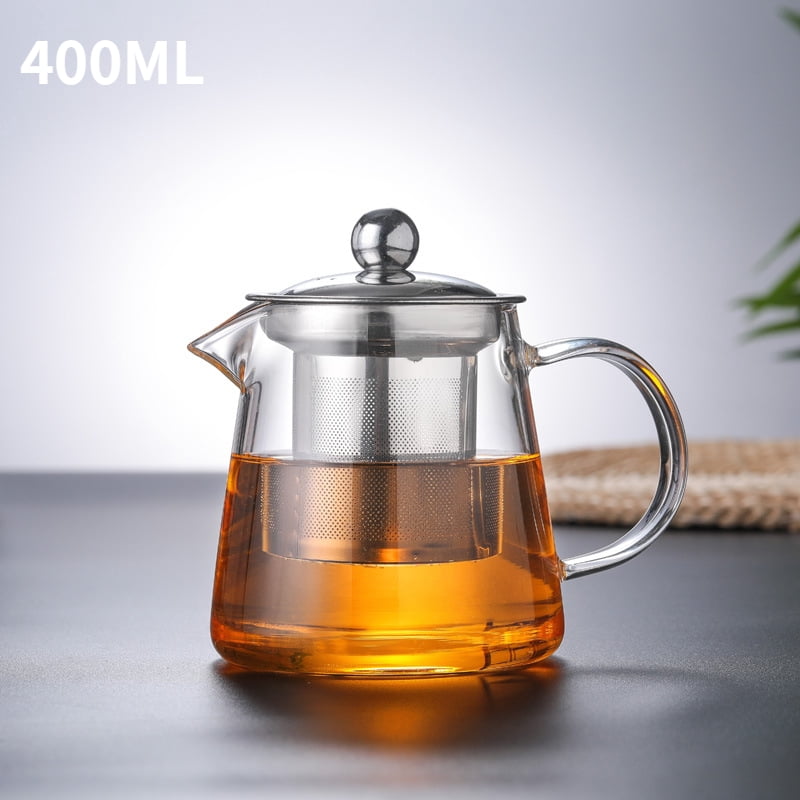 400ml/1350ml Filterable Heat-resistant Thickened Glass Teapot High ...