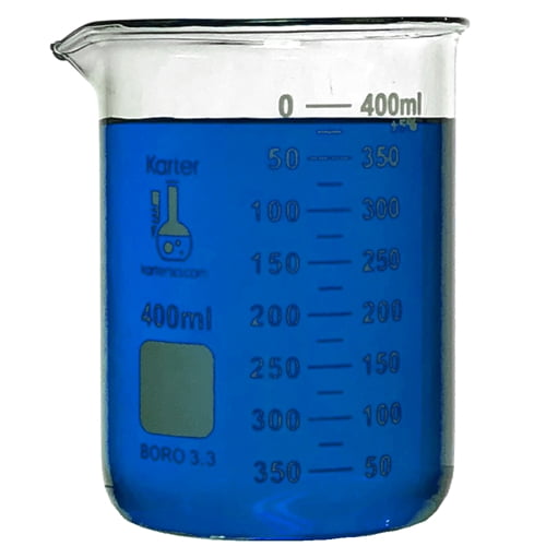 400ml Beaker, Low Form Griffin, Borosilicate 3.3 Glass, Double-Scale ...