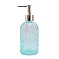 400ml Diamond-Shaped Light Blue Transparent Glass Hand Sanitizer Bottle ...