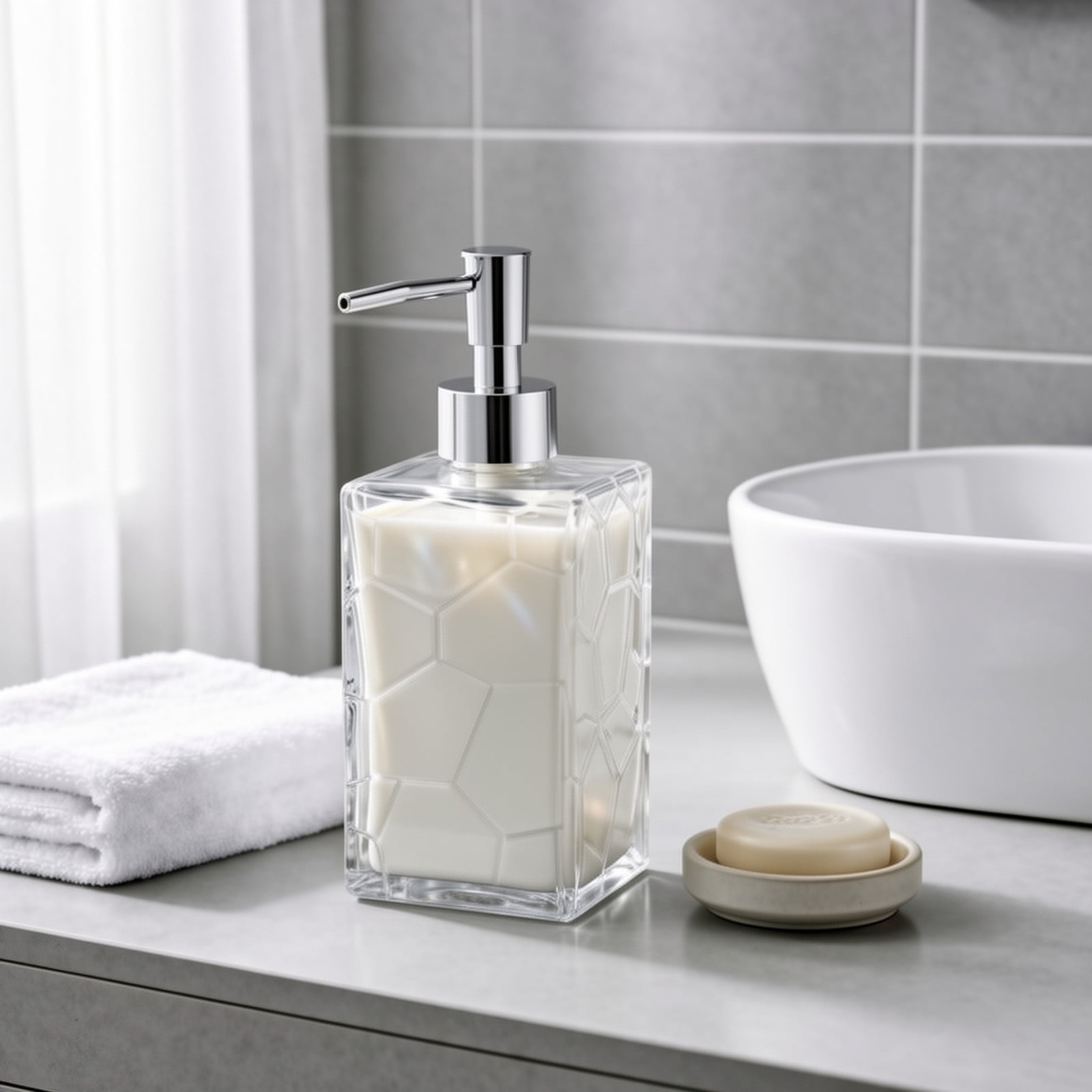 400ml Hand Soap Dispenser, Plastic Liquid Pump Bottles Refillable ...