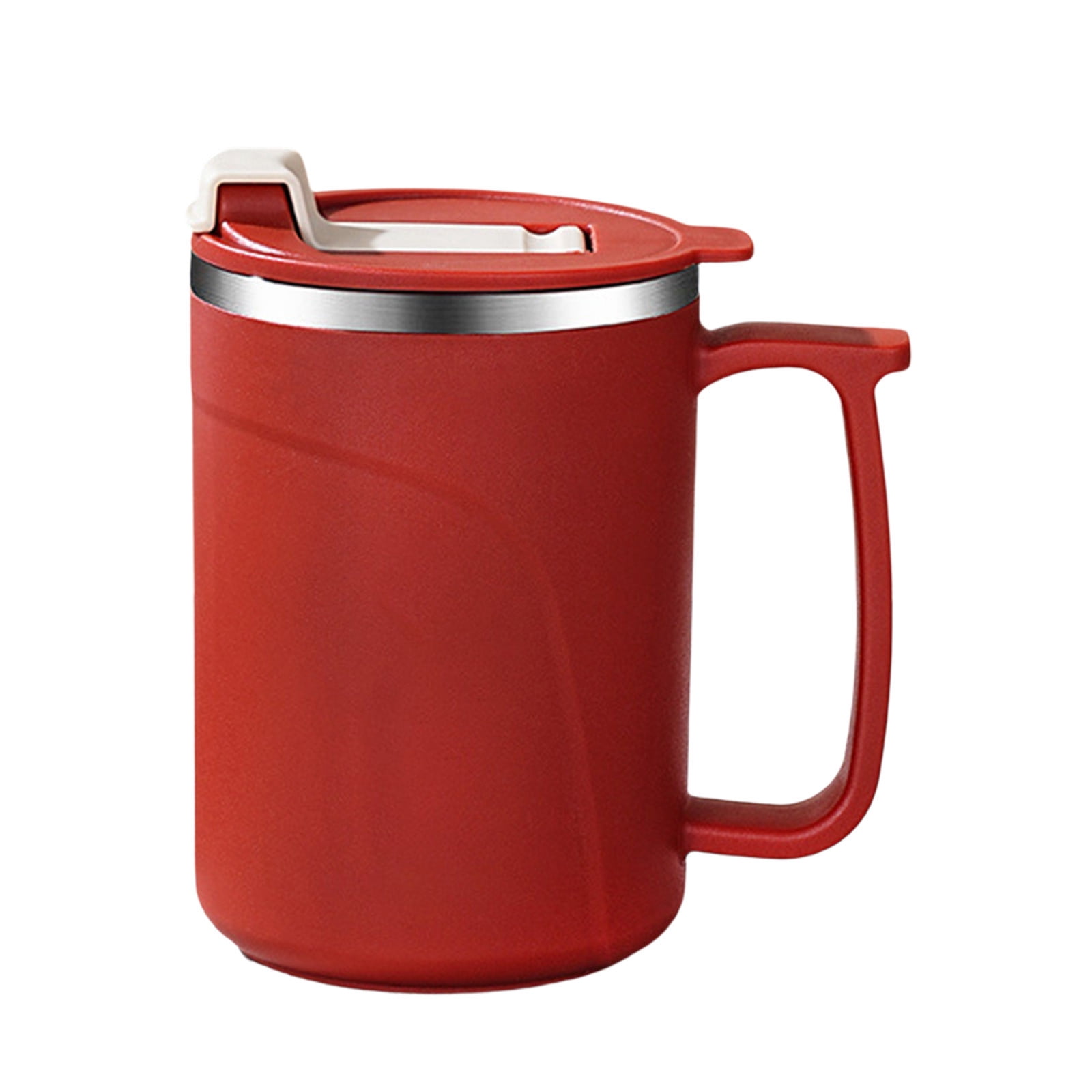 400ml Stainless Steel Mug Insulated Tea Cup with Lid and Handle ...