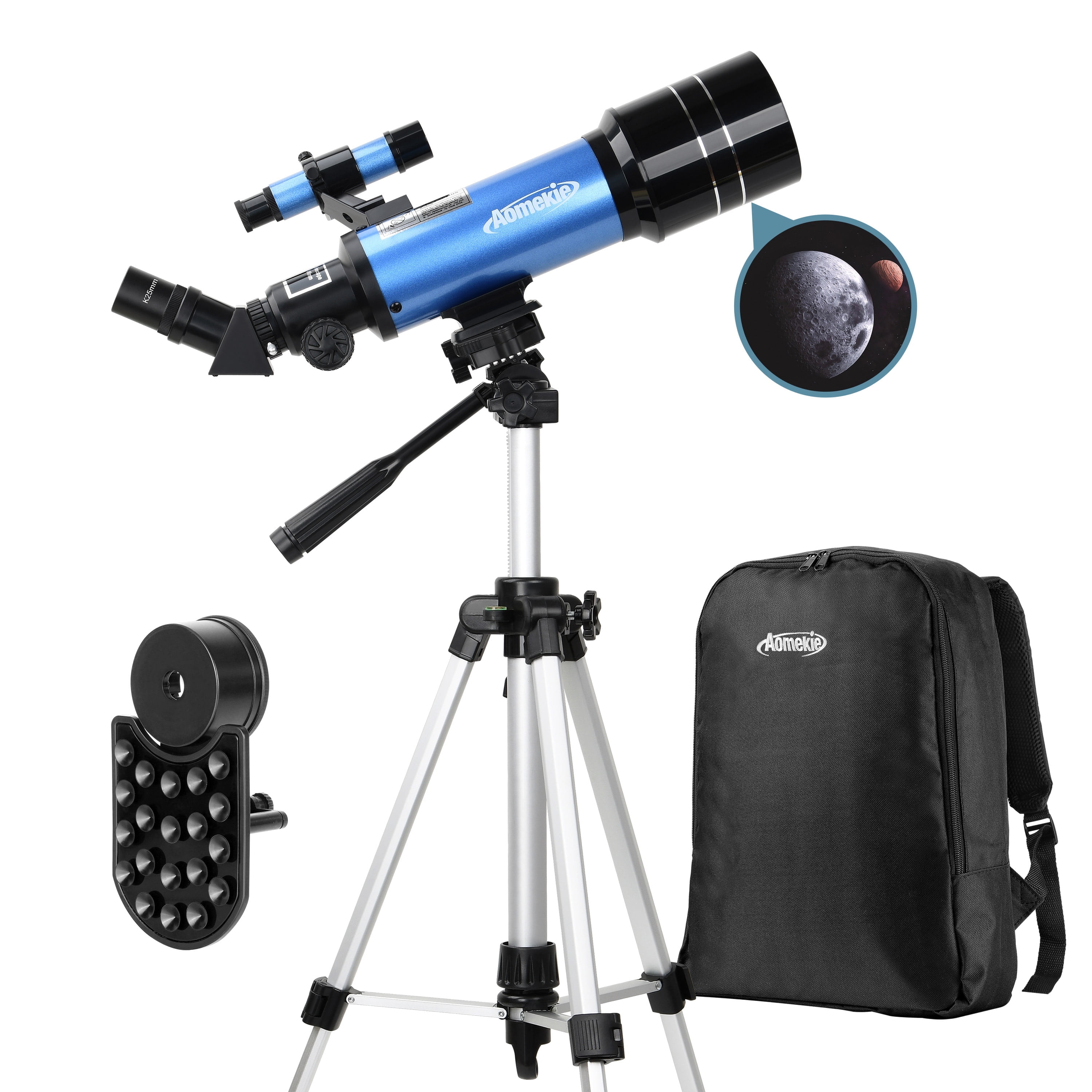 400mm Astronomical Telescope 70mm FMC Lens with Mobile Holder Backpack ...