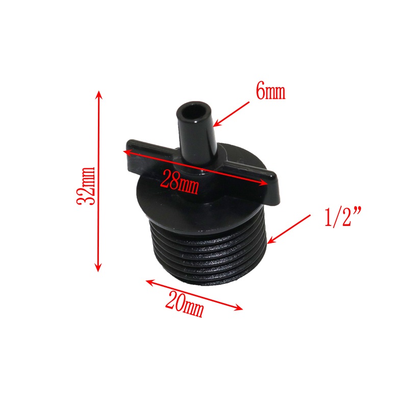 400pcs 1/2" Male Threaded To 6mm Adapter Connector Atomizing Nozzle ...