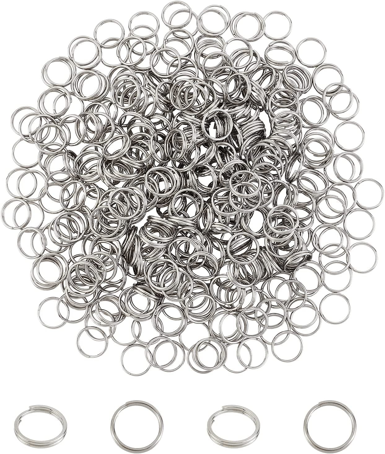 UNICRAFTALE 400pcs 12mm Split Rings 304 Stainless Steel Open Jumping ...