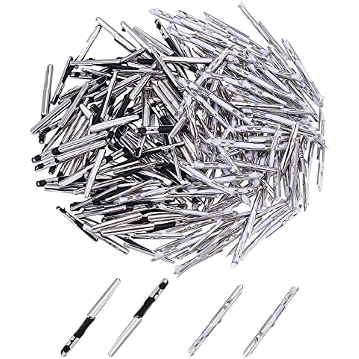 400pcs 2 Colors Stainless Steel Barb with Cord Fasteners Elastic Barbed ...