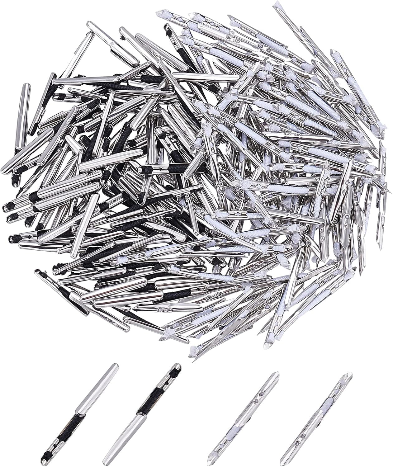 About 400pcs 2 Colors Stainless Steel Barb with Cord Fasteners Elastic ...