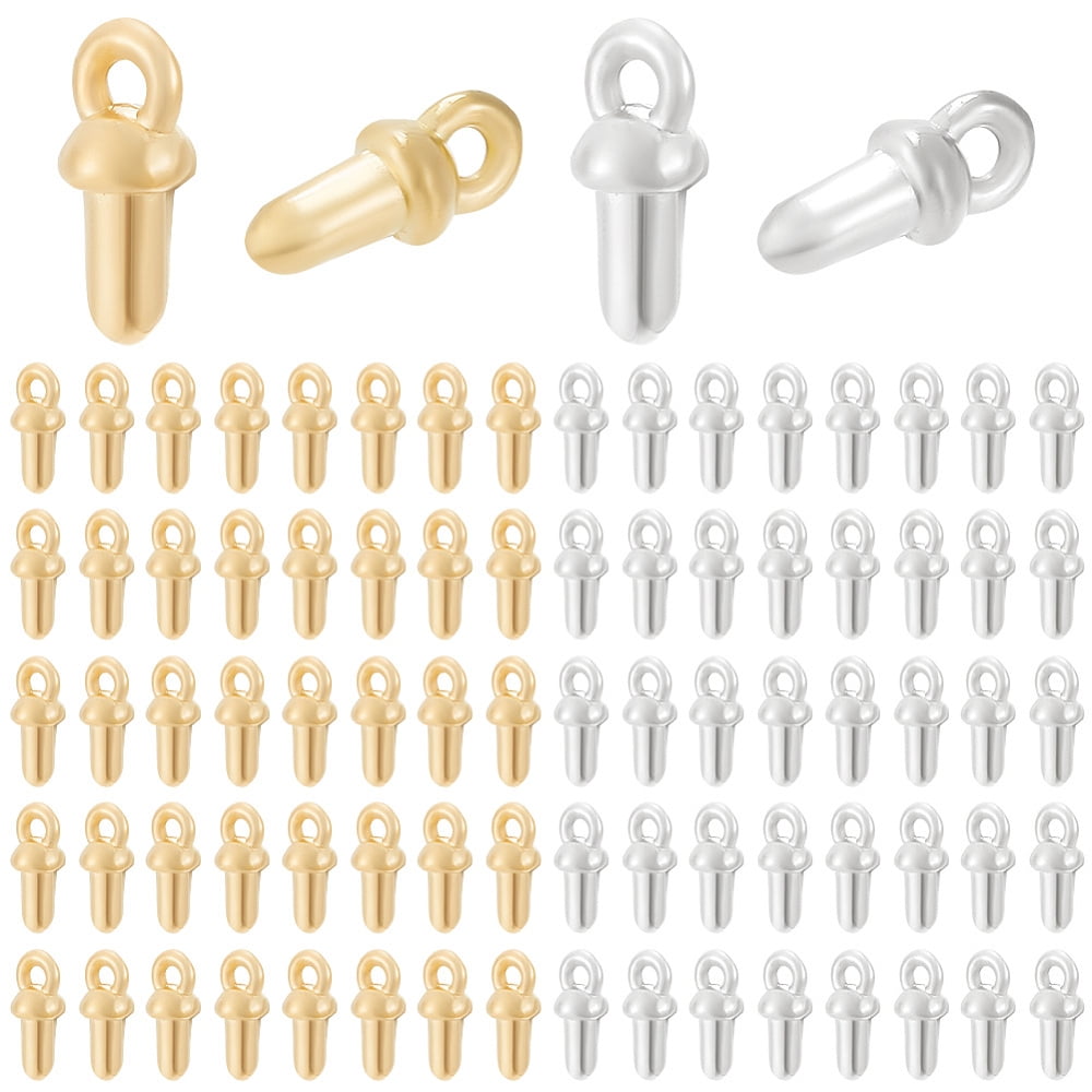 400pcs 2 colors CCB Plastic Cup Peg Bails Pendants For Half Drilled ...