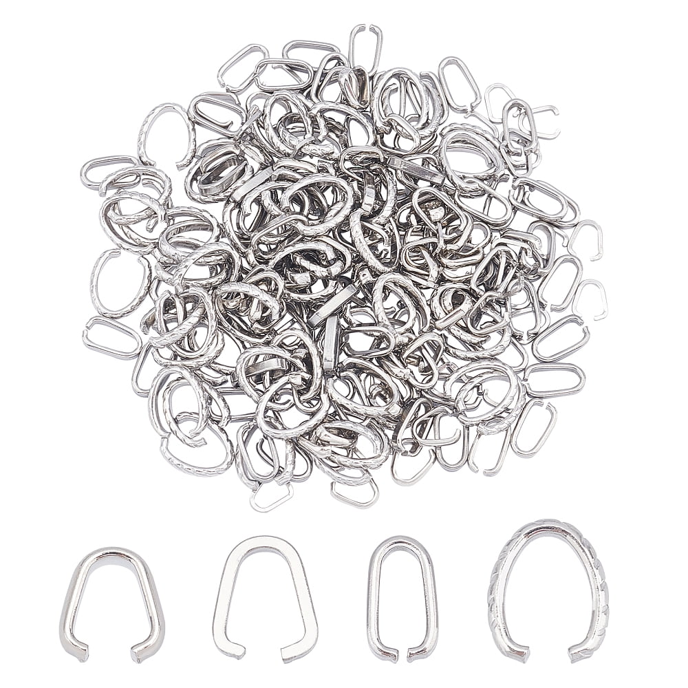 400pcs 4 Sizes Oval Linking Rings Stainless Steel Links 6-12mm Linking ...