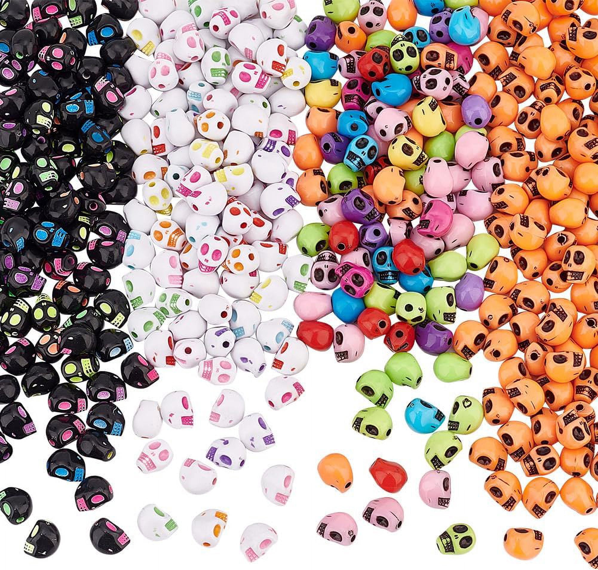 400pcs 4 styles Opaque White Acrylic Beads Craft Style Mixed Color 9.5 ...