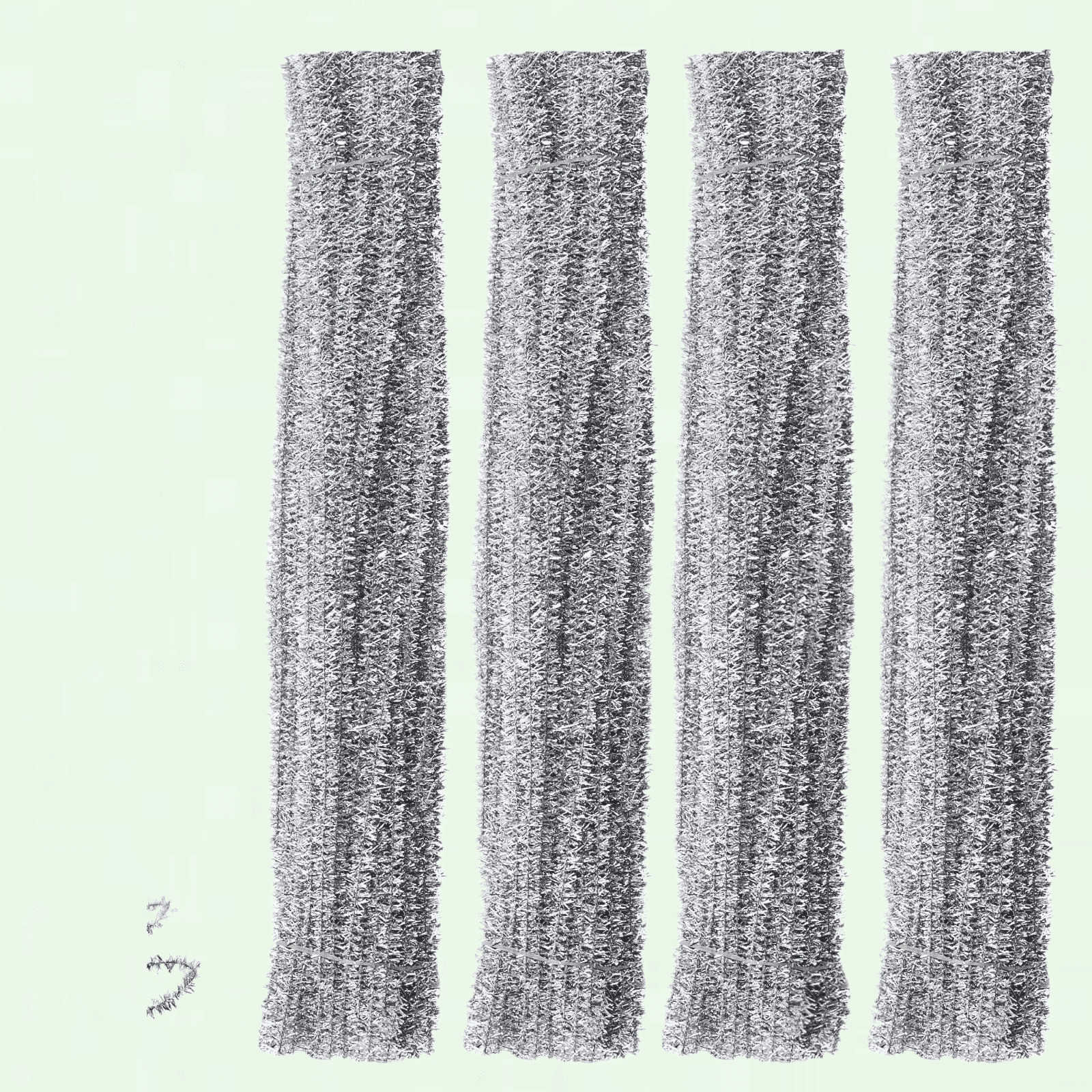 Silver Chenille Stem Pipe Cleaners, 400pcs 6mm x 12 Inch, Craft ...