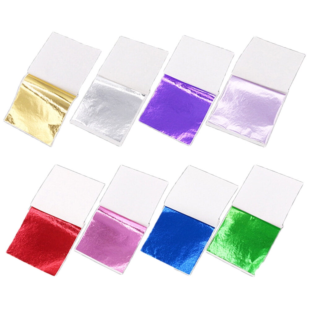 400pcs 9x9cm Imitation Gold Leaf Sheets Shiny Foil Paper for Clay Nails ...