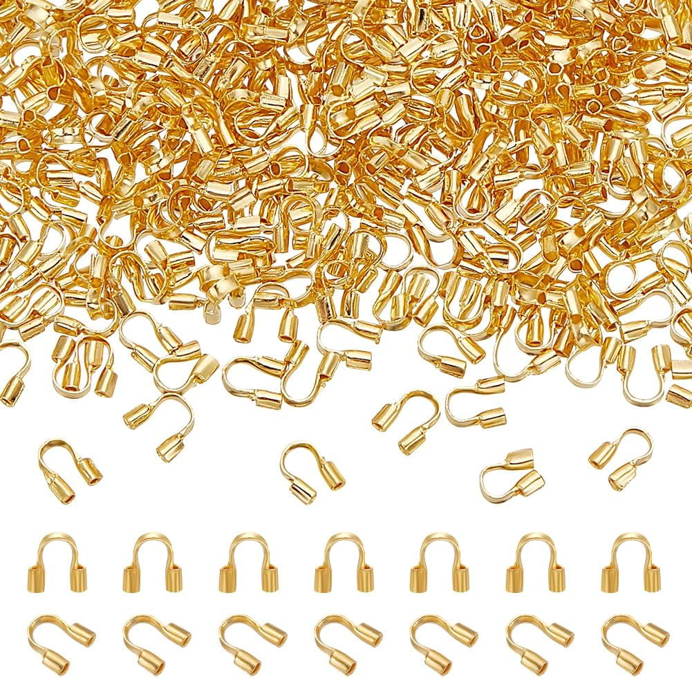 400pcs Brass Wire Guardian Wire Protectors U Shape Findings Guard Loops ...