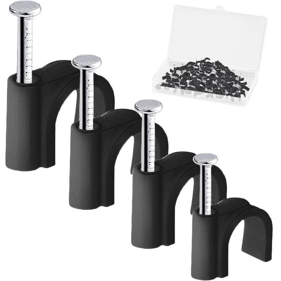 400pcs Cable Nail Clips, 4 Size (4/6/8/10mm) Durable Round Nails Cable ...