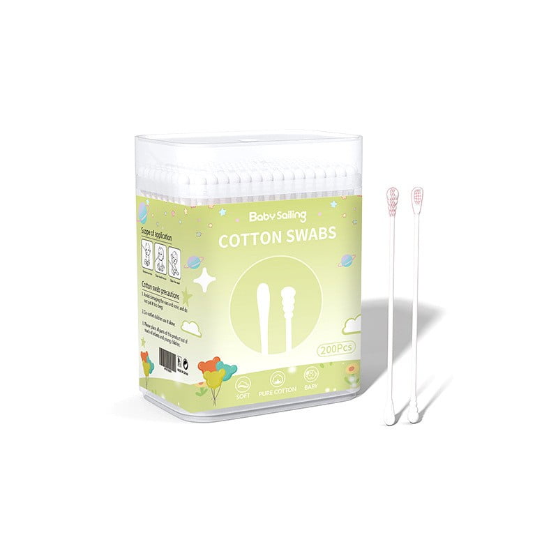 400pcs Cotton Tip Wooden Organic Cotton Applicator Round Tips Cotton ...