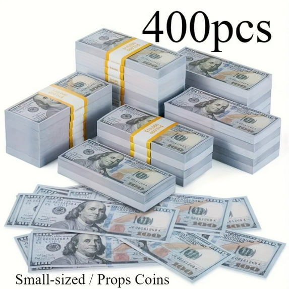 400pcs Fake Money Props 4.5-Inch Mini Dollar Bills for Parties, Photography, TV & Decorations ...