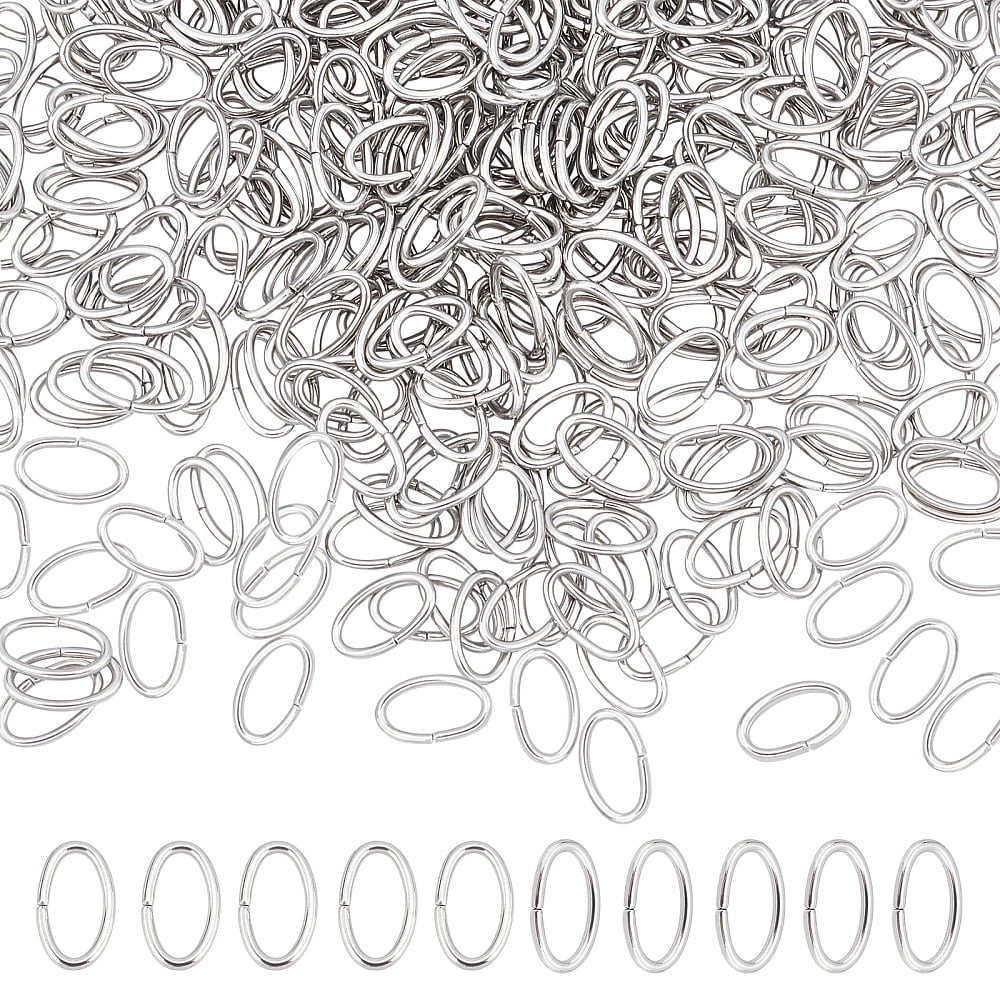 400pcs Oval Jump Rings Stainless Steel Open Rings Jewelry Connector ...