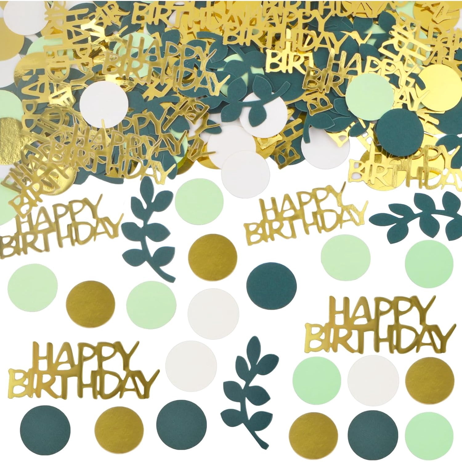 400pcs Sage Green Happy Birthday Confetti, Glitter Birthday Party Table ...