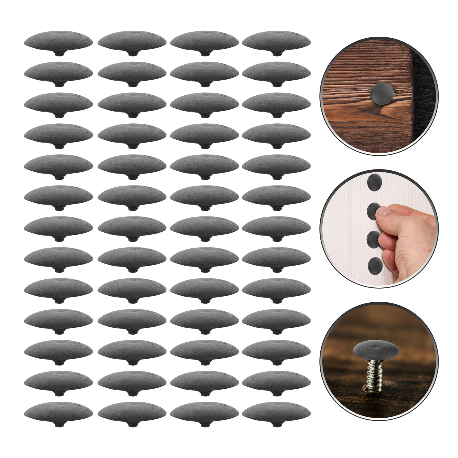 Black Decorative Screw Caps for Furniture and Cabinets with Cross ...