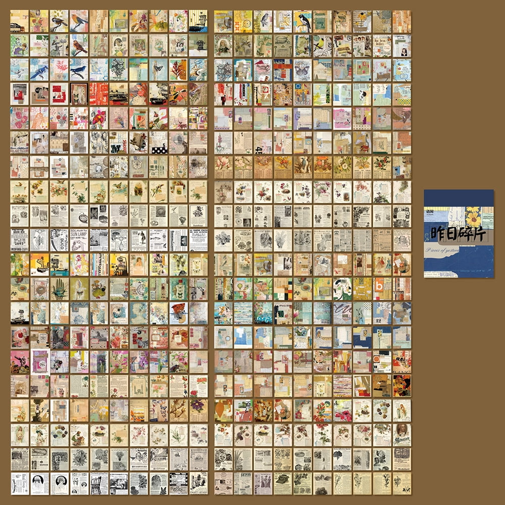 400pcs Vintage Scrapbook Supplies DIY Paper Stickers Vintage Ephemera ...