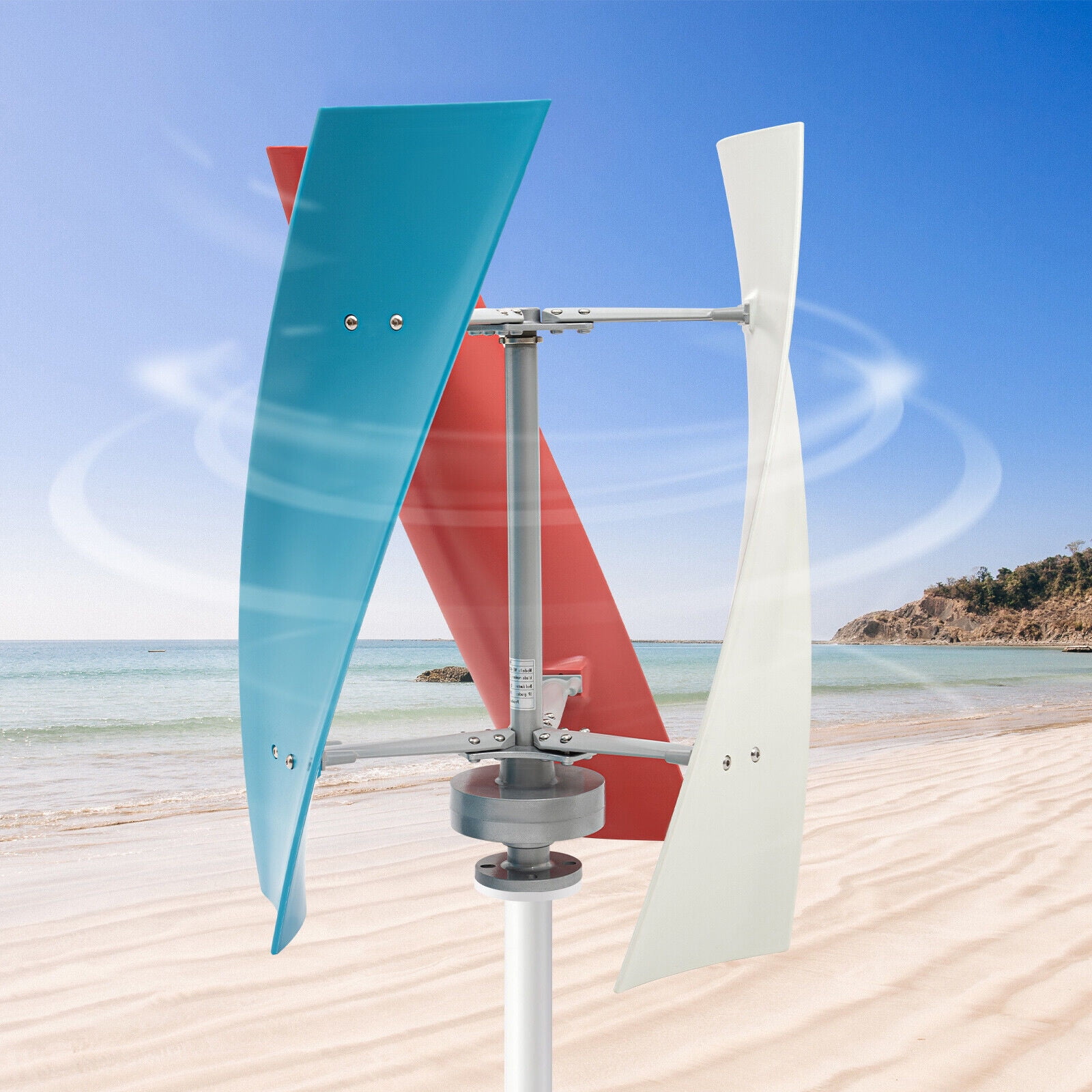 400w 3-Blades Helix Maglev Axis Wind Turbine Wind Generator Vertical ...