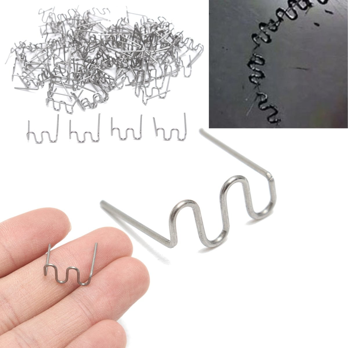 400x Standard Pre Cut 0.8mm Wave Hot Staples For Plastic Stapler Repair ...