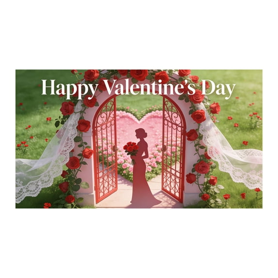 400x185cm Happy Valentine's Day Garage Door Cover, Large Valentine's ...
