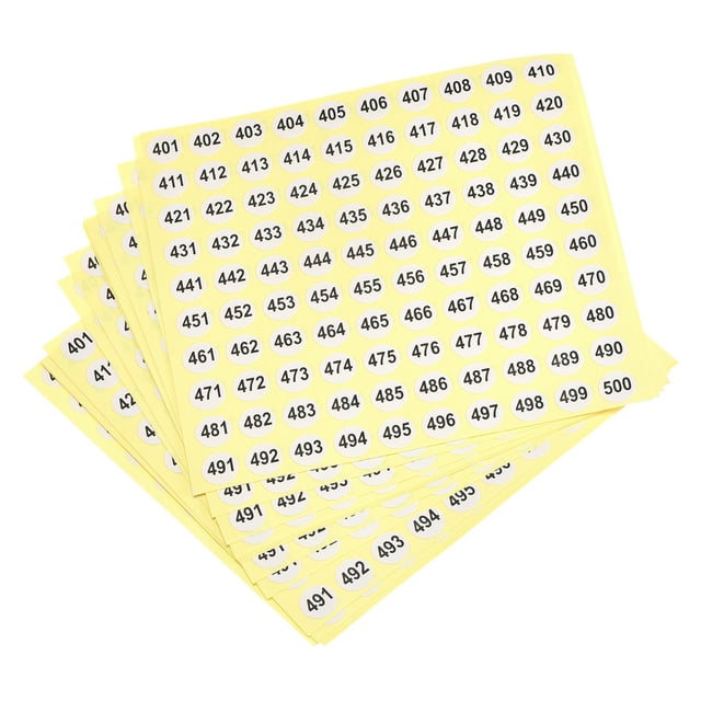 401 to 500 Number Stickers Number Label Self Adhesive Marked Sticker ...
