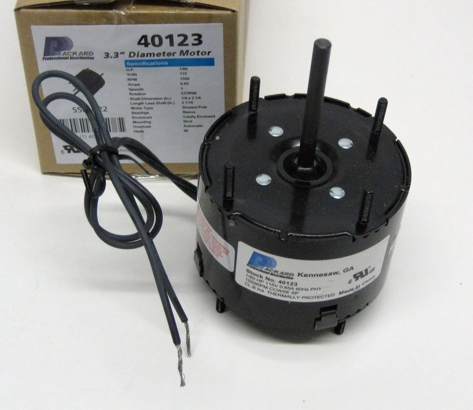 40123 3.3" Motor 1/80 HP 1500 RPM 115 Volts CCW Rotation Replaces Fasco ...