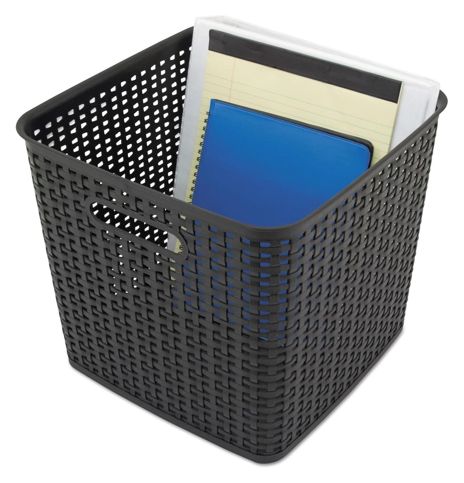 40376 Extra Large Weave Bin, 12.64-Inch x 11-Inch , Black, 2/Pack ...