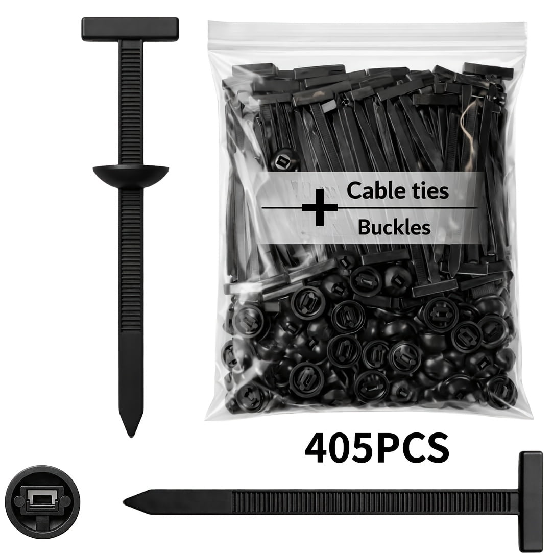 405pcs Universal Cable Tie Buckle Kit, Car Fastener Clips, Automotive ...