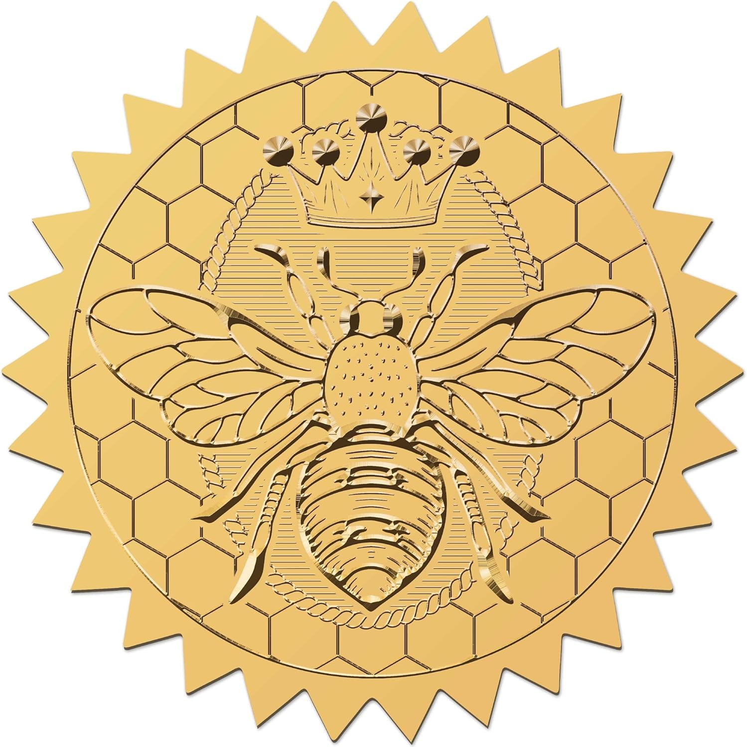 408Pcs Bee Gold Certificate Embossed Stickers 2" Bumblebee Vintage Foil ...