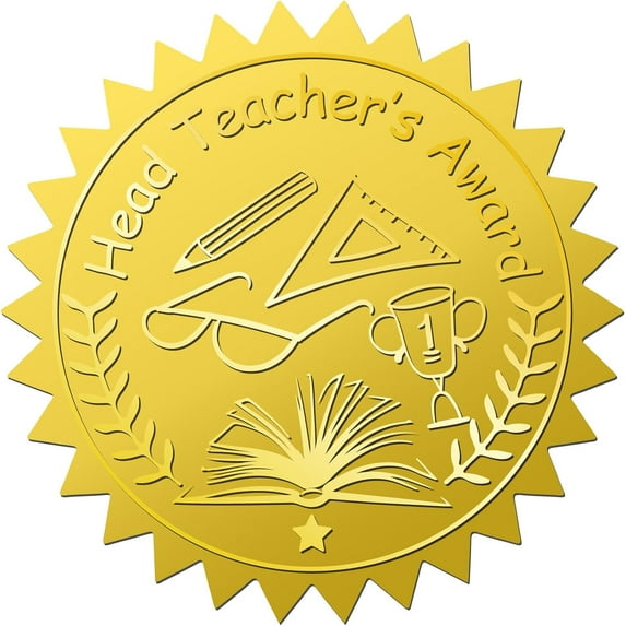 408Pcs Gold Foil Embossed Stickers Head Teacher's Award 2 Inch Self ...