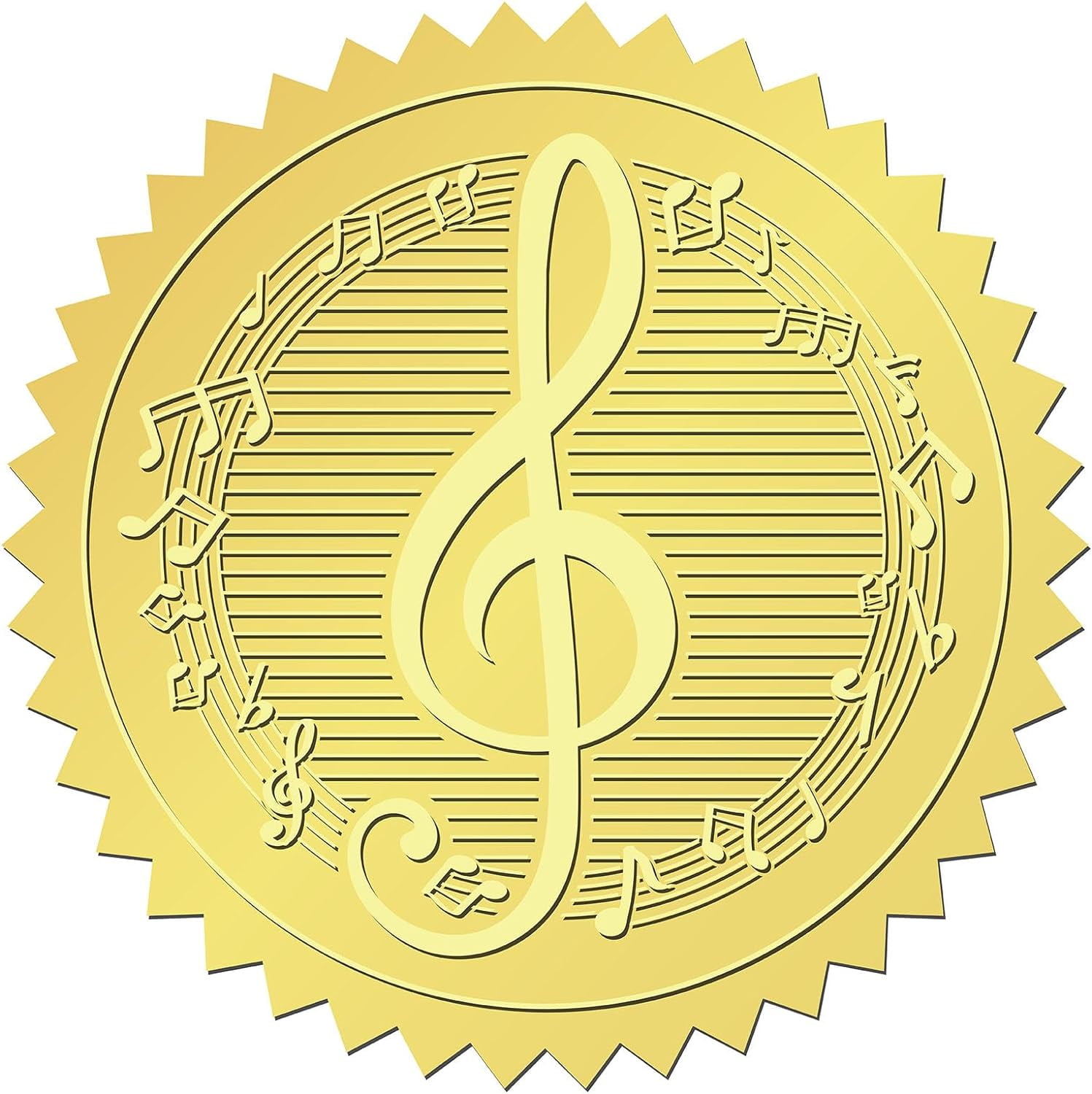 408Pcs Musical Note Gold Foil Embossed Stickers 2" Self Adhesive ...