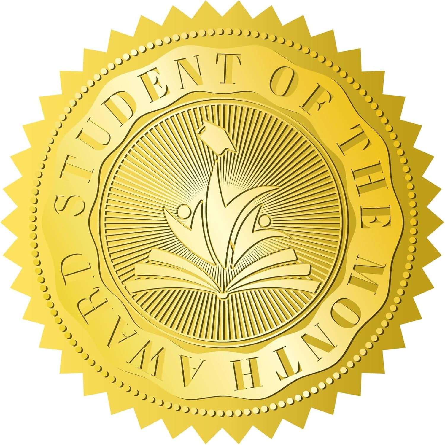 408Pcs Students Awards Gold Foil Certificate Embossed Stickers 2 ...
