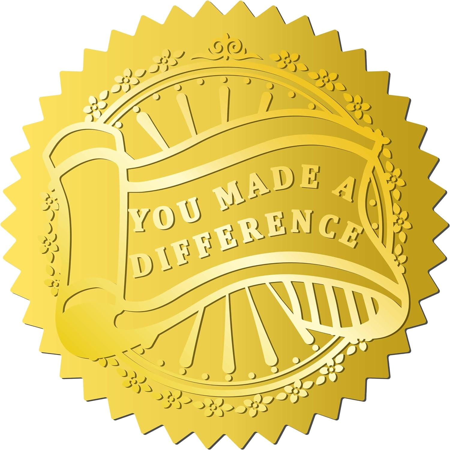 408Pcs You Make a Difference Gold Foil Embossed Stickers 2" Official ...