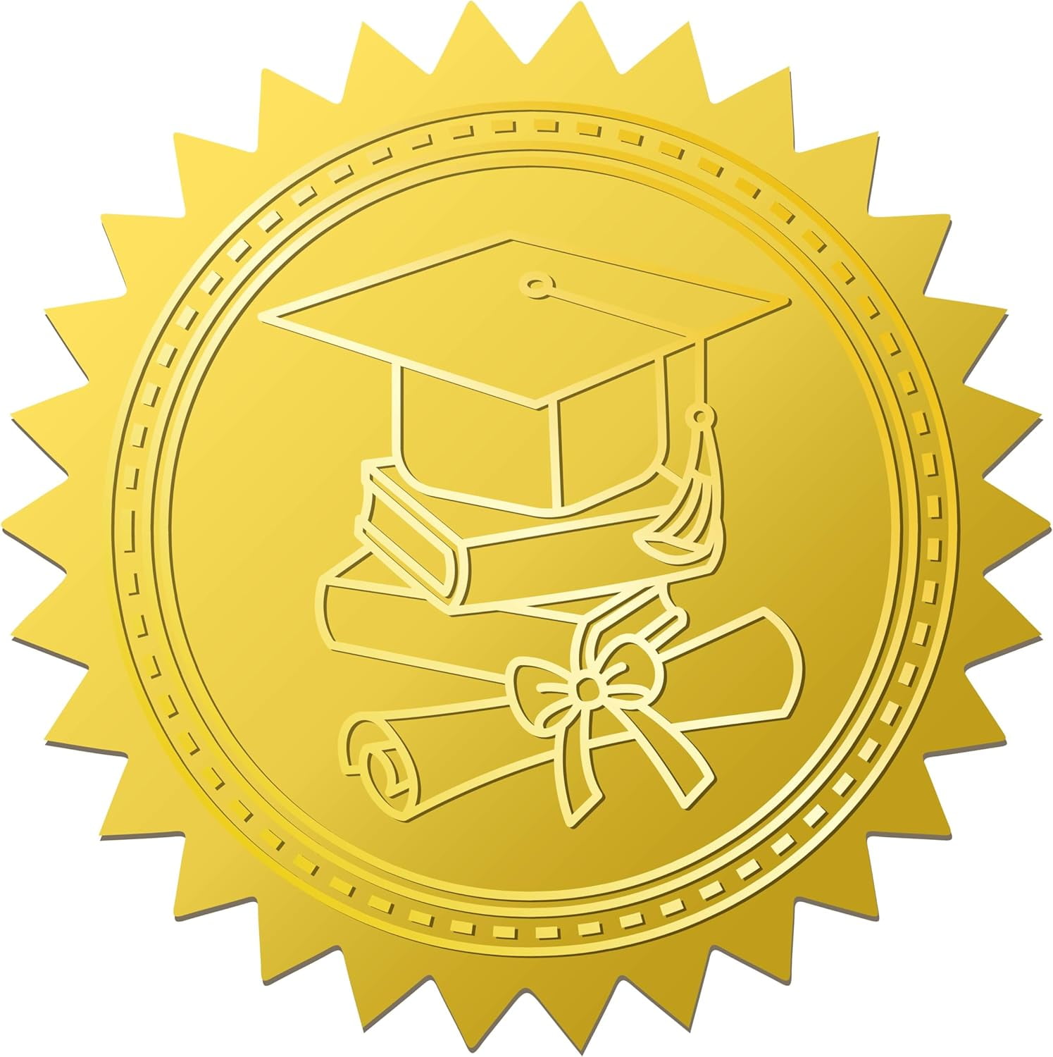 408pcs 2 Inch Baccalaureate Gold Foil Stickers Graduation Season Gold ...