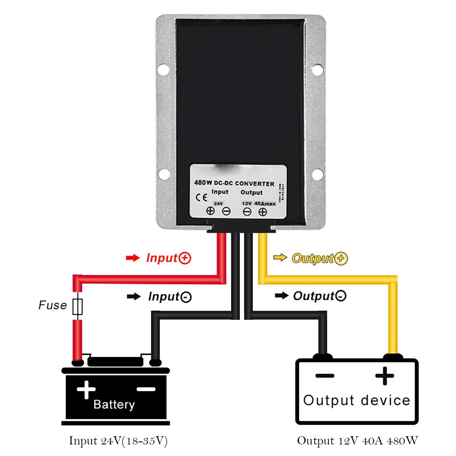 40A 480W Step Down DC 18V to 12V Voltage Regulator Converter - Walmart.com