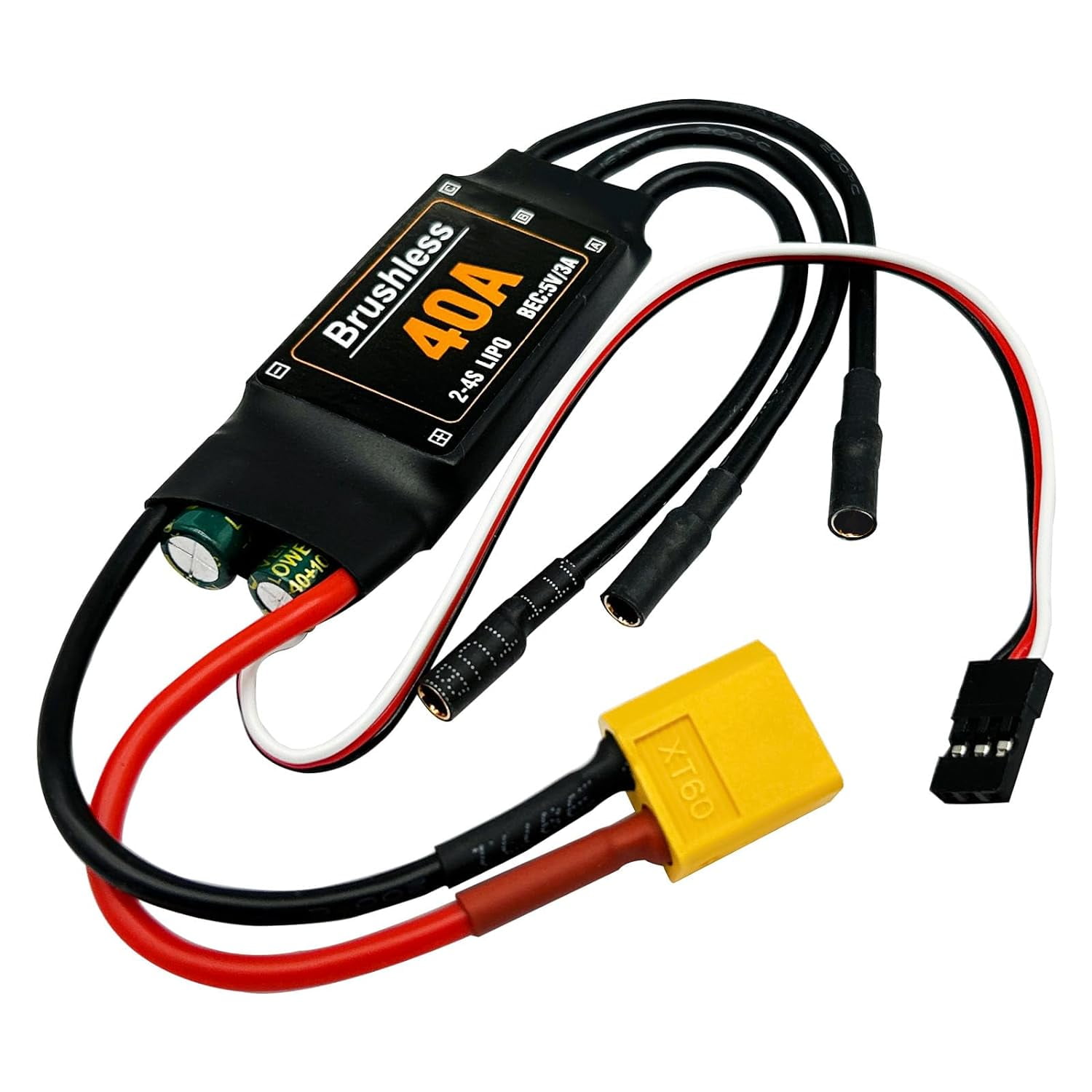 40A Brushless ESC 2-4S Speed Controller 5V 3A BEC with XT60 Plug for RC ...