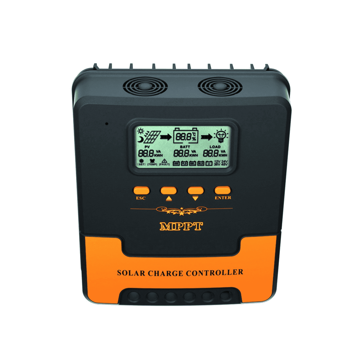 40A MPPT Solar Charge Controller 12V 24V Auto Adapting Lead Acid ...