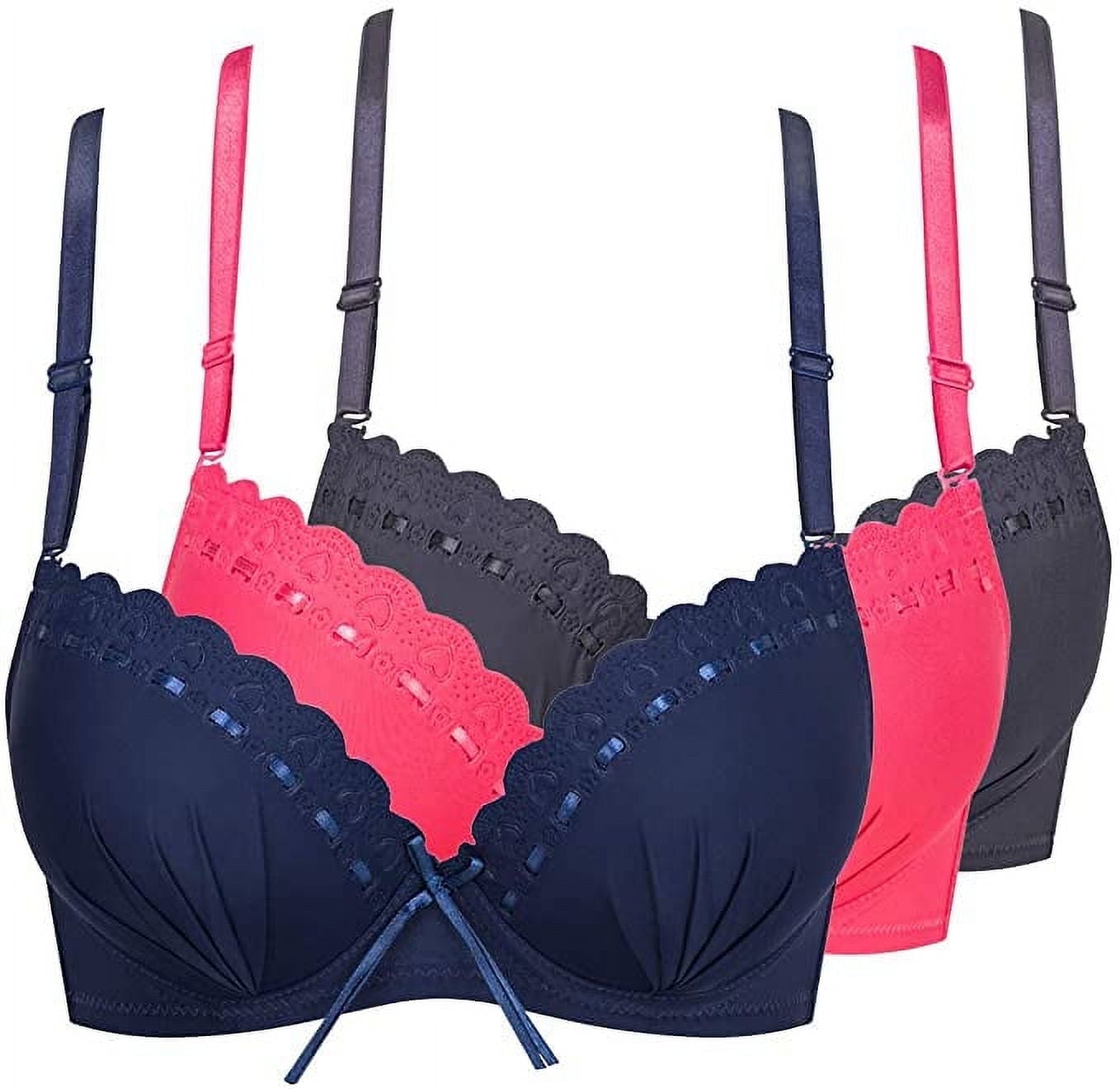 40C Bras for Women 3 Pack Underwire Full Coverage Bra, Padded Contour ...