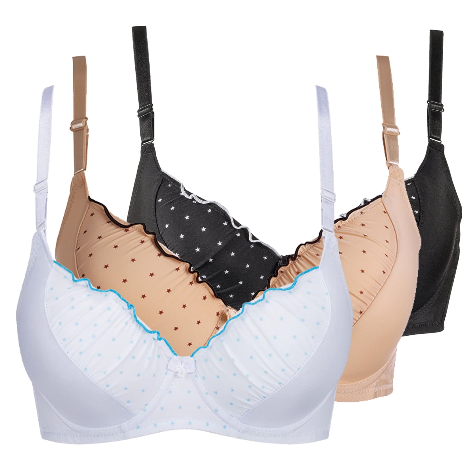 40C Bras for Women 3 Pack Underwire Push Up Bra Pack Padded Contour ...