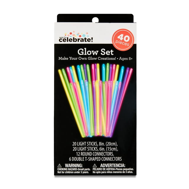 Multicolor Make Your Own Glow Creations Glow Set, 40 Pieces, by Way To ...