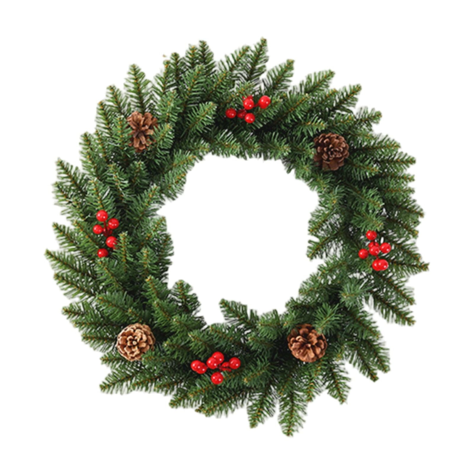 40Cm Christmas Artificial Wreath Decoration, Crafted From Rattan Silk ...