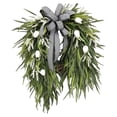 40Cm Farmhouse Rose Wreath, All Season Green Floral Wreath for Front ...