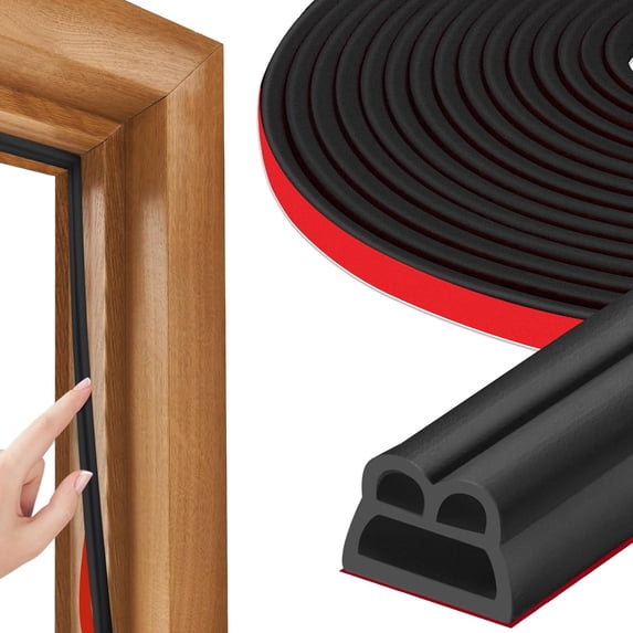 40FT Rubber Weather Stripping Door Seal, Self Door Insulation Strip ...
