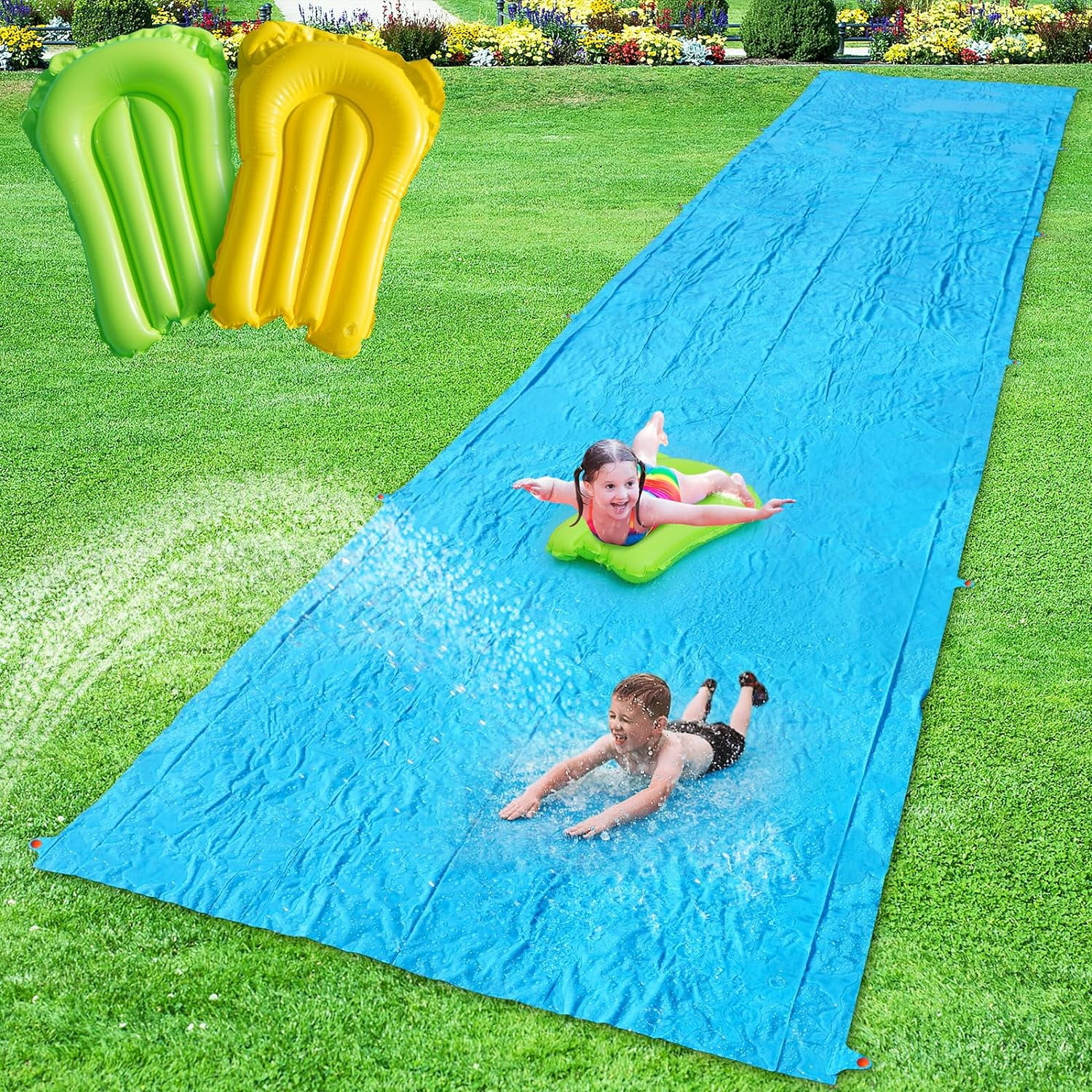 40FT Slip Lawn Water Slide, Giant Slip, Splash and Slide for Kids Teens ...