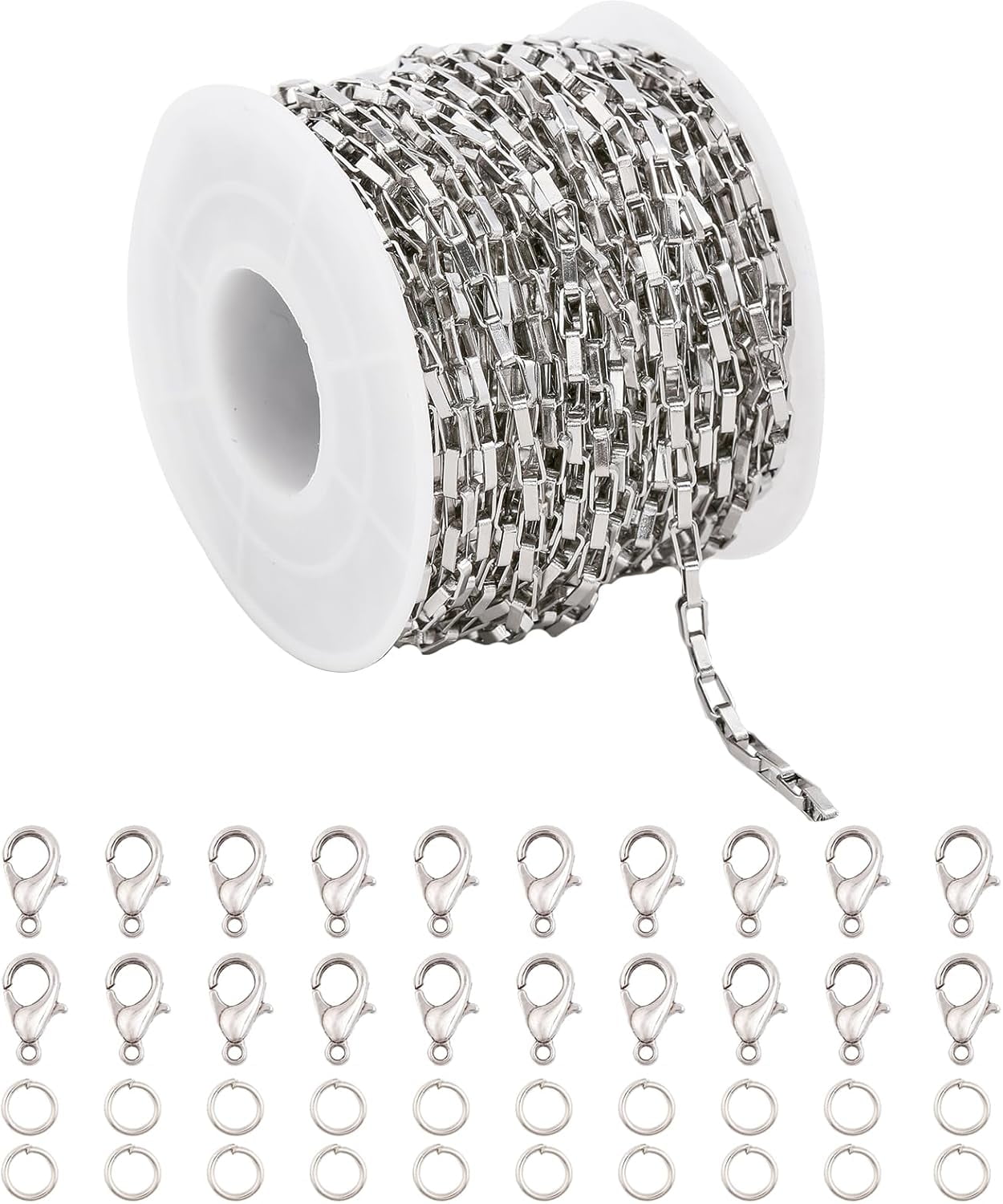 40Feet Stainless Steel Smooth Surface Charm Crooked Link Chains with ...