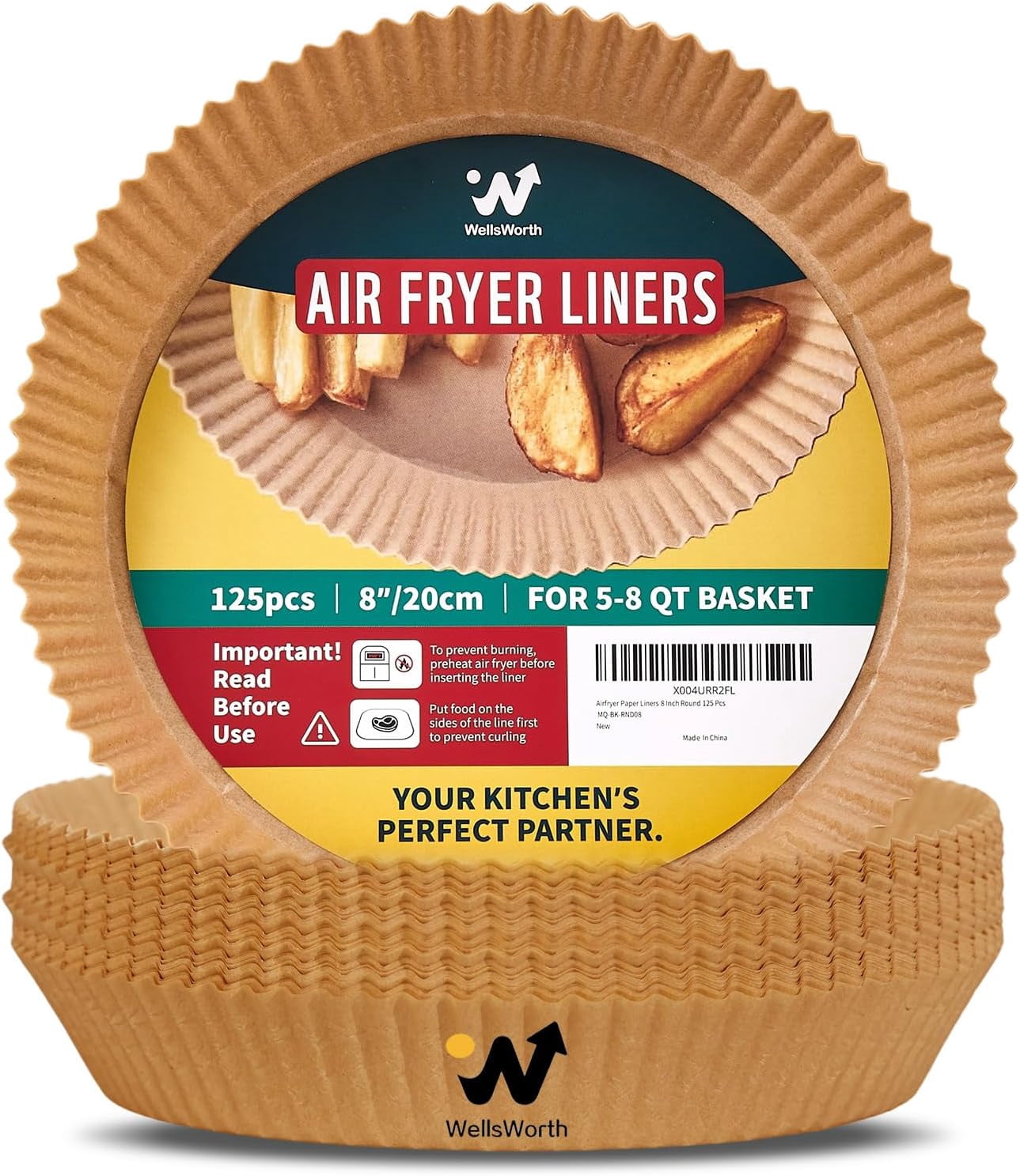 40GSM Air Fryer Paper Liners, 125Pcs 8 inch Disposable Parchment Paper ...