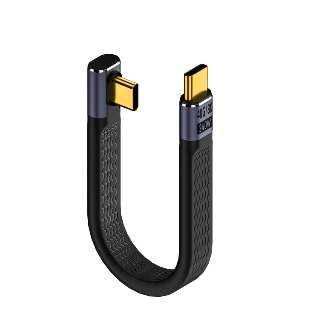 40Gbps USB Type C Cable, Straight Male to 90 Degree Angle Male USB C ...