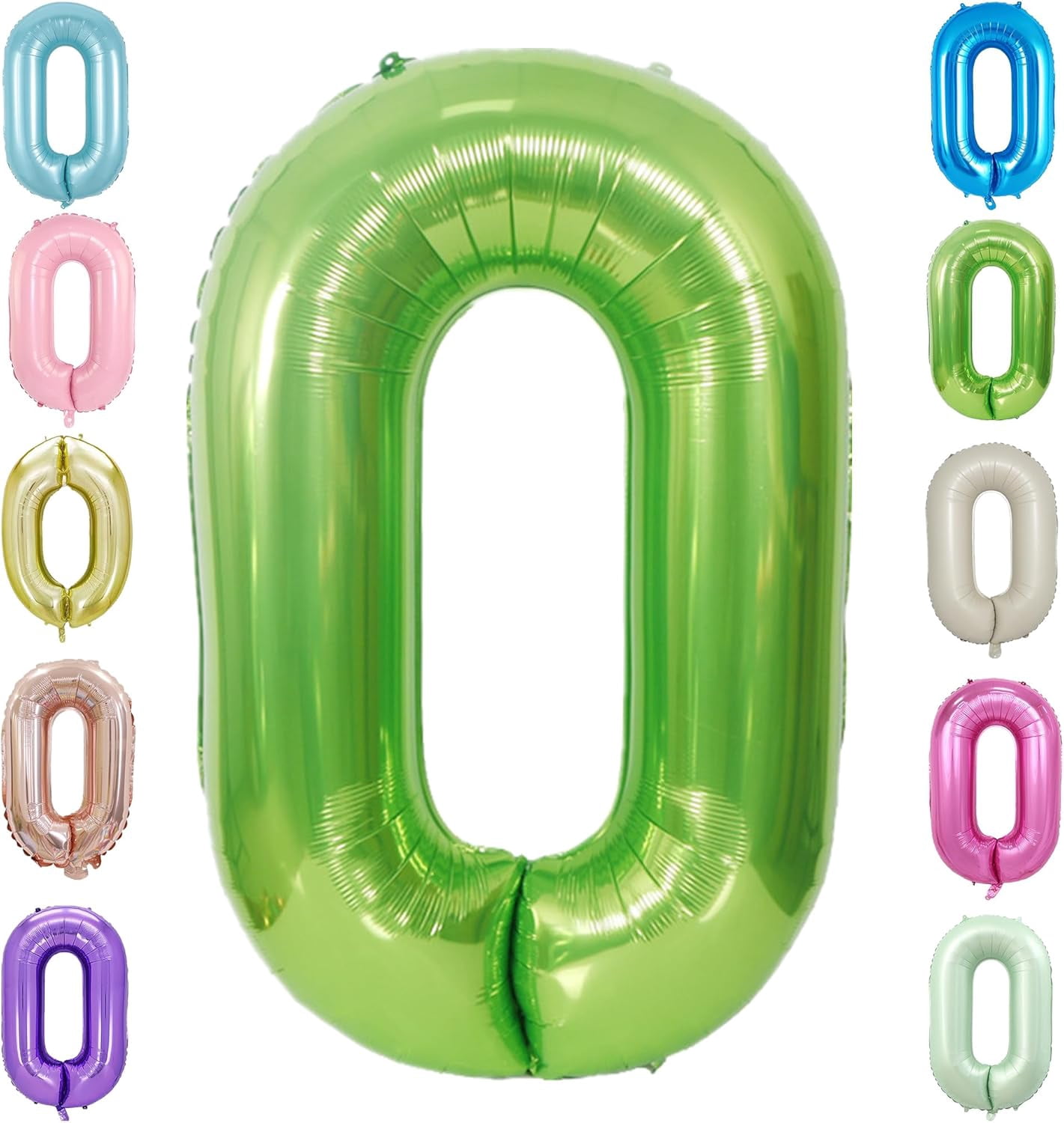 40Inch Big Green Number 0 Balloon for Kids Birthday Party Large Self ...